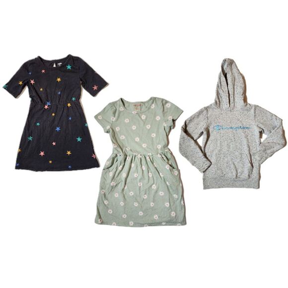 Dresses | Girls Size 8 Clothing Lot 2 Dresses Champion Hoodie Floral ...